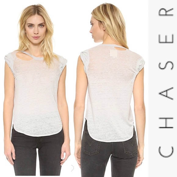 Chaser | Tops | Chaser Deconstructed Rolled Shirttail Muscle Tee | Poshmark